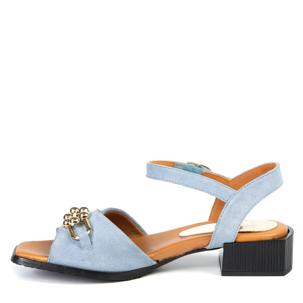 TYRA sandale à talon chic bleu pâle 3 cm – Glamille